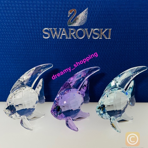 Swarovski | Other | Nib Swarovski Angel Fish Set Of 3 Light Azore ...